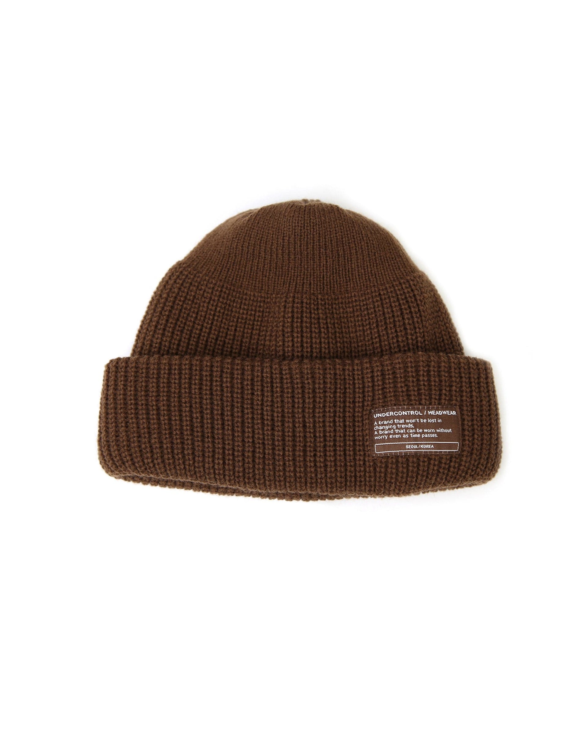 Undercontrol (BEANIE / MONK FIT / BROWN) Short beanie